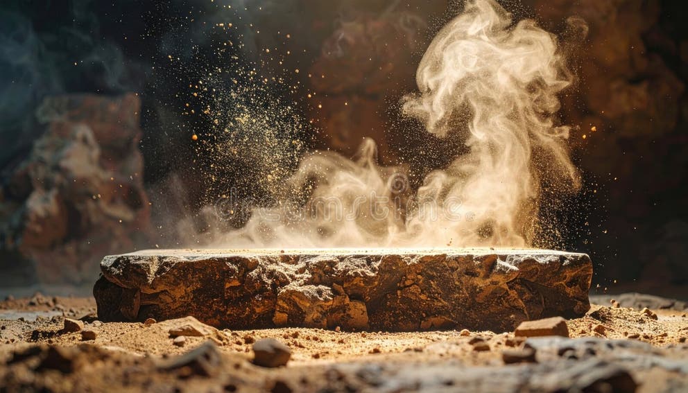 Dust Cloud on Rock Surface, Dust Particles Reconstructing into ...