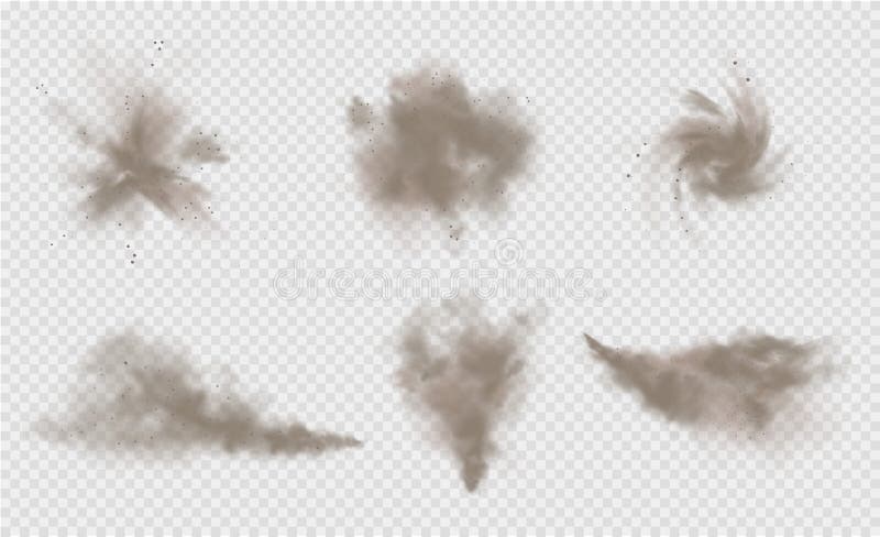 Dust Cloud, Sand Storm, Powder Spray on Transparent Background. Desert ...