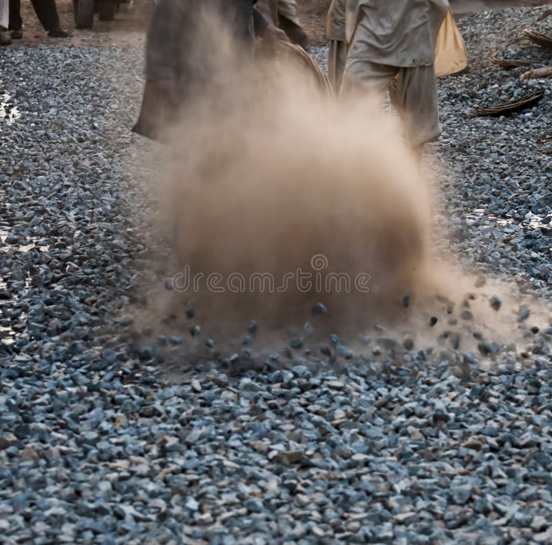 A Small Blast during the Construction Work Stock Photo - Image of ...