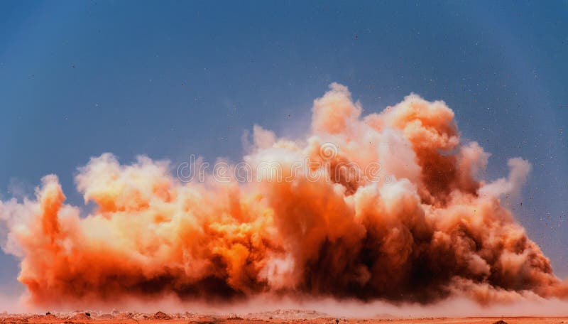 The Clouds of Dust after the Blasting on the Mining Site Stock Photo ...