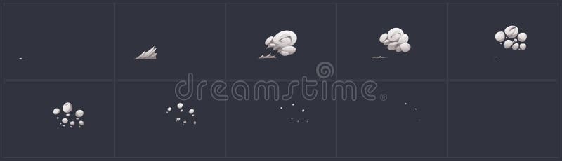 Dust Clouds Motion. Smoke Speed Animation Vector Stock Illustration ...
