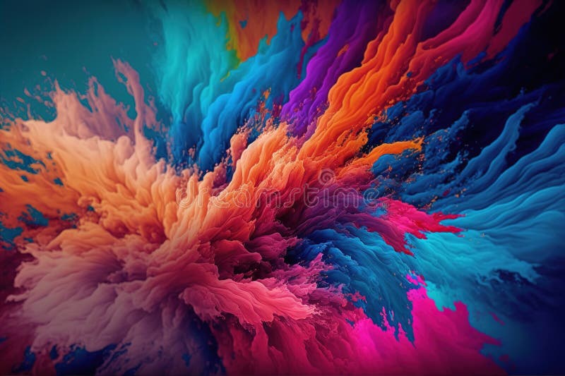 Dust Color Powder Exploding on Black Background Abstract Art Stock ...