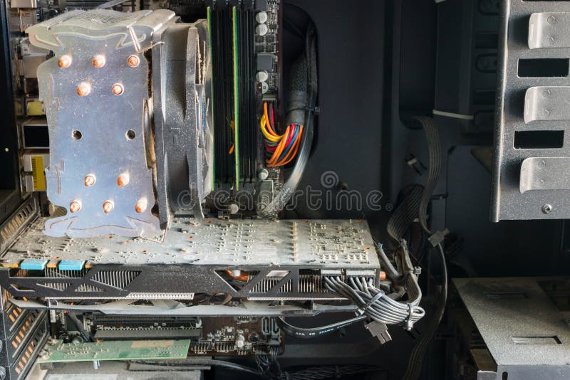 Dust in the Computer Hardware Close-up Stock Image - Image of ...