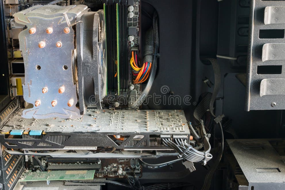 Dust in the Computer Hardware Close-up Stock Image - Image of ...
