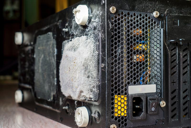 Dust on Mainboard Computer Processor and Fan Cooler. Dirty Desktop PC Equipment Stock Image ...