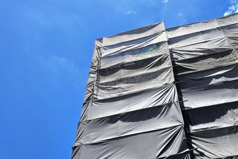 Dust Cover Net of Under Construction Building. Stock Image - Image of ...
