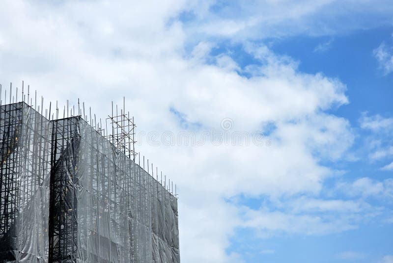 Dust Cover Net of Under Construction Building. Stock Image - Image of ...