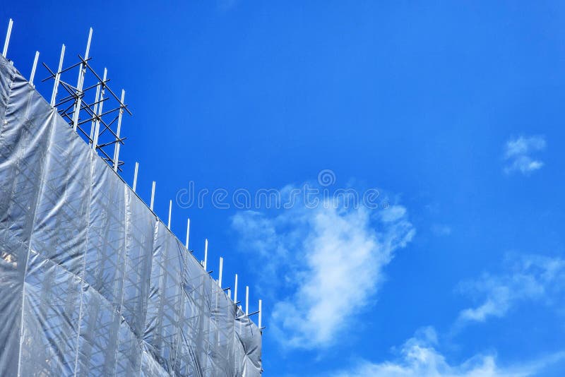 Dust Cover Net of Under Construction Building. Stock Photo - Image of ...