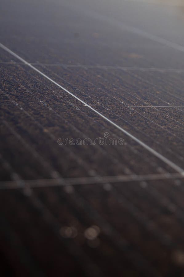 Close-up of Dusty Solar Panel Surface with Visible Dirt Accumulation ...