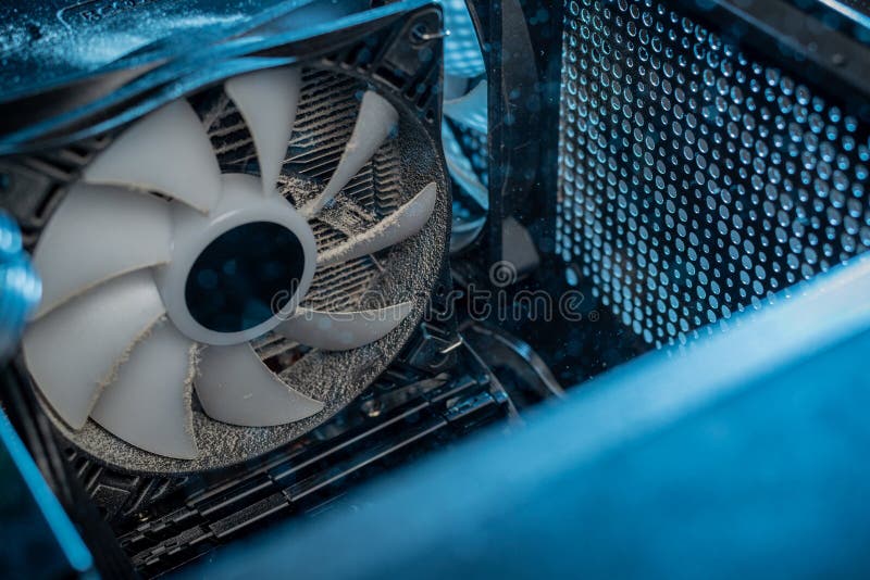 Dust on CPU Cooling Fan Inside of a PC Computer Stock Image - Image of ...