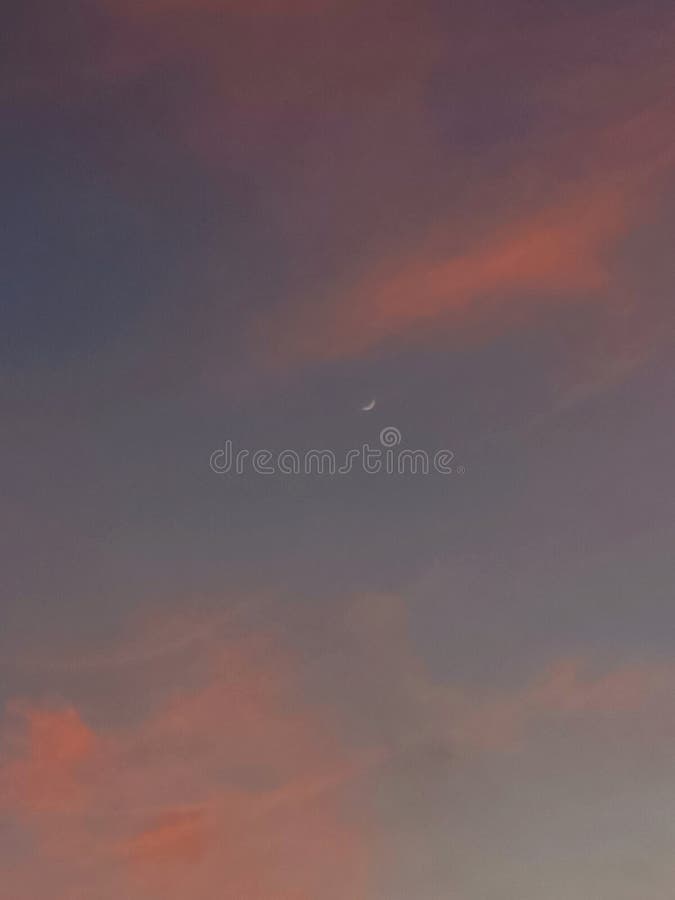 Colourful Sky with Smiley Moon Stock Image - Image of pink, clear ...
