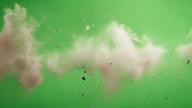 Dust and Debris Explosion on Green Screen Stock Video - Video of ...
