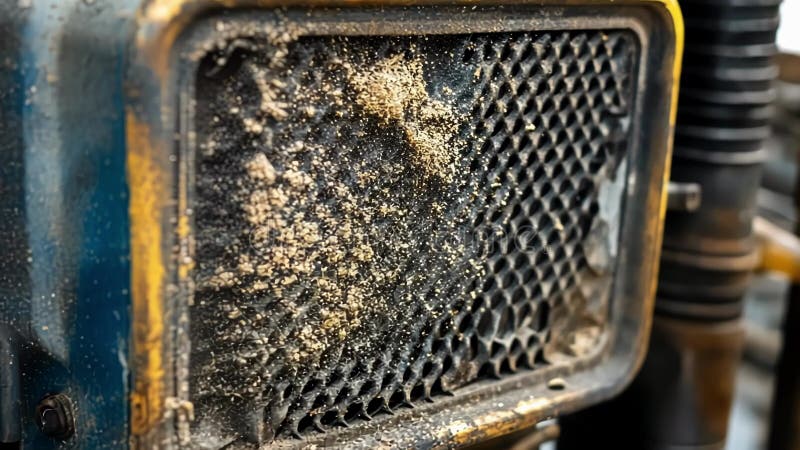 Close Up of Dirty Air Filter Showing Accumulated Dust and Debris Stock ...