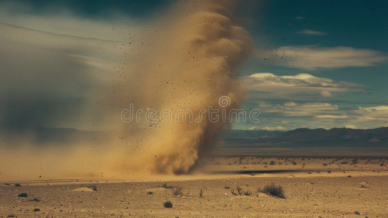 A Dust Devil Appearing To Dance Across the Desert Leaving a Trail of ...