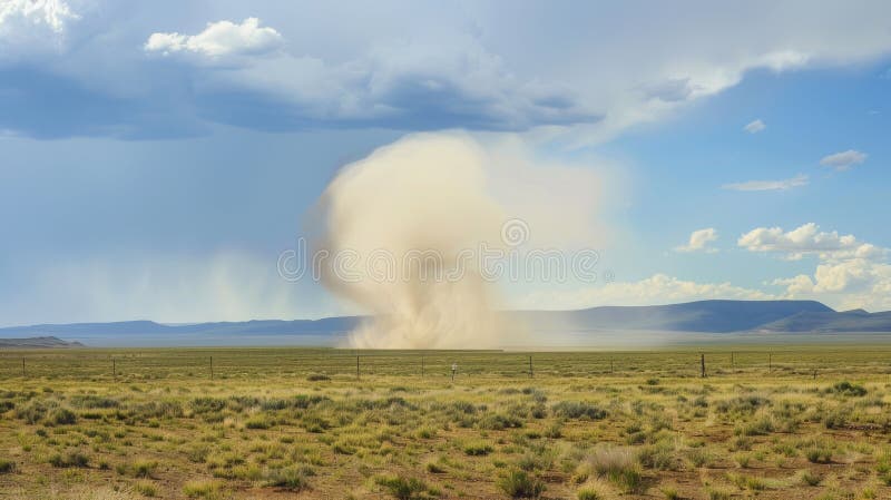 A Dust Devil Forming from a Strong Gust of Wind Twirling and Growing in ...