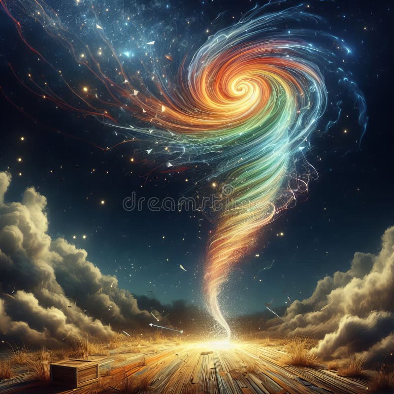 Dust Devil Whimsical Holographic Visualization of a Dust Devil H Stock ...