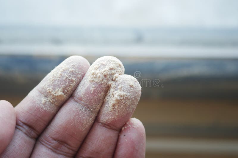 Dust and Dirt on a finger stock photo. Image of surface - 304395554