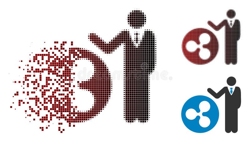 Dust Dotted Halftone Businessman Show Ripple Coin Icon Stock Vector ... Dust Dotted Halftone Businessman Show Ripple Coin Icon Stock Vector ...