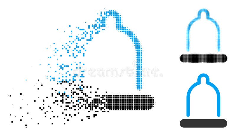 Dust Dotted Halftone Condom Icon Stock Vector - Illustration of ...