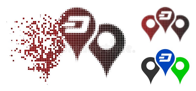 Dust Dotted Halftone Dashcoin Map Markers Icon Stock Vector ... Dust Dotted Halftone Dashcoin Map Markers Icon Stock Vector ...