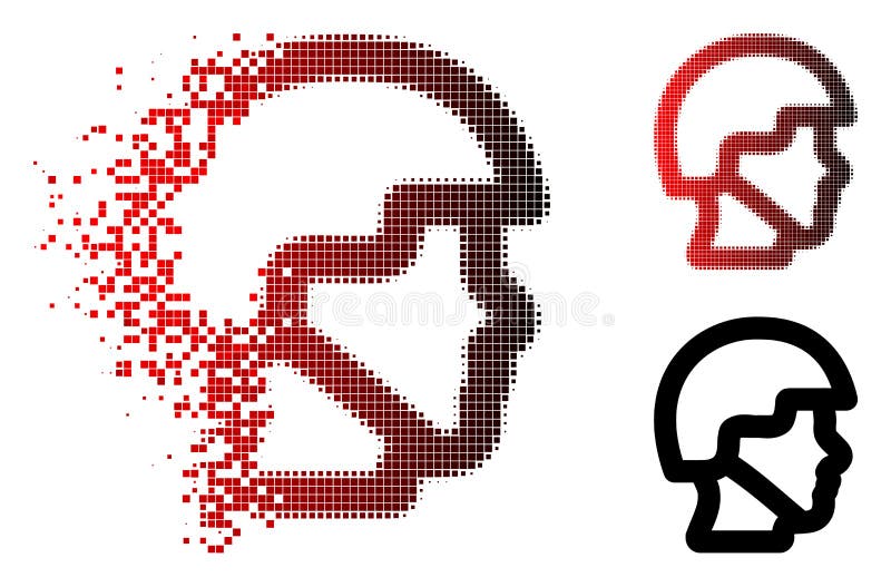 Dust Dotted Halftone Soldier Head Icon Stock Vector - Illustration of ...