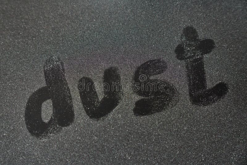 Dust, on Dusty Black Surface Stock Image - Image of dusty, hygiene ...