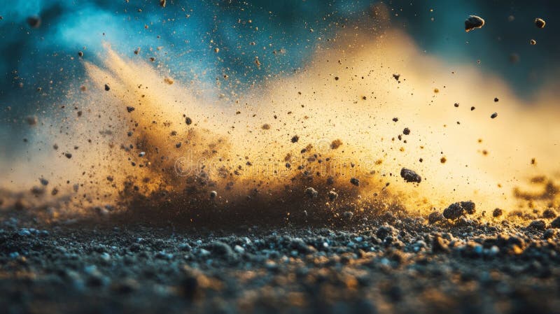 Dust Explosion Particles Earth Ground Dynamic Stock Illustration ...