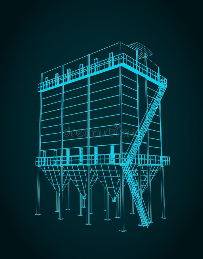 Dust Extraction System Blueprint Stock Illustration - Illustration of ...