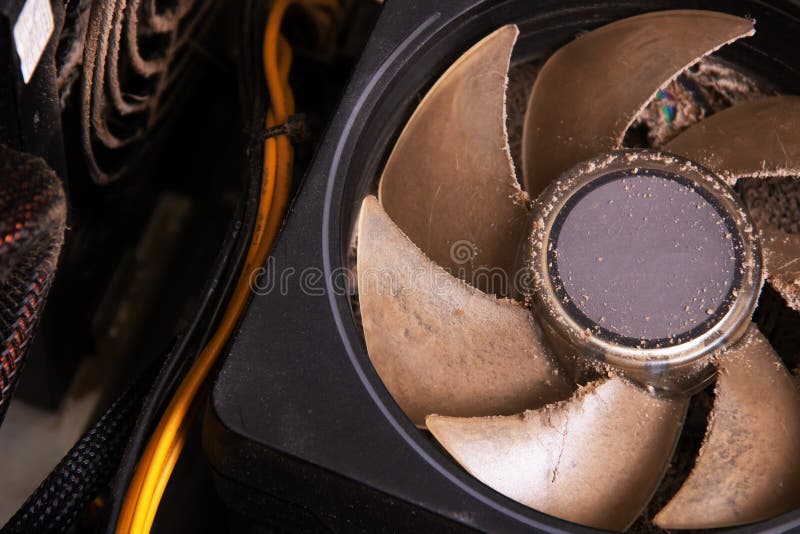 Dust on the Fan in the Computer Stock Photo - Image of dirty, microchip ...