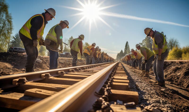 Dust Filled the Air As the Excavators Dug Trenches for the Railroad Bed ...