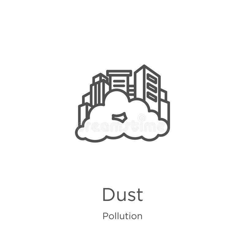 Dust Icon Vector from Pollution Collection. Thin Line Dust Outline Icon ...
