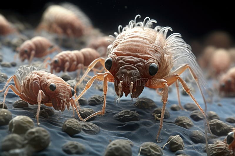 Dust Mite Under the Microscope Stock Illustration - Illustration of ...