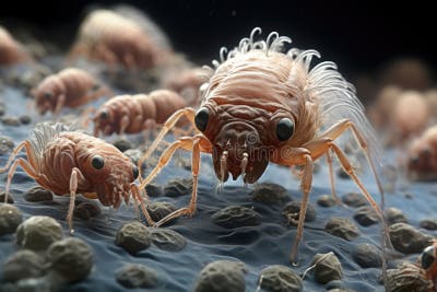 Dust Mite Under the Microscope Stock Illustration - Illustration of ...