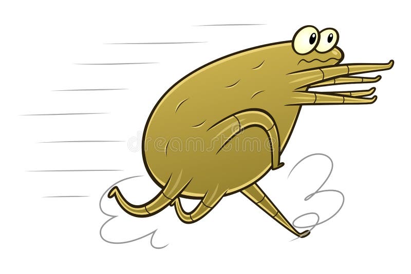 Dust mite running away stock vector. Illustration of humor - 132071954