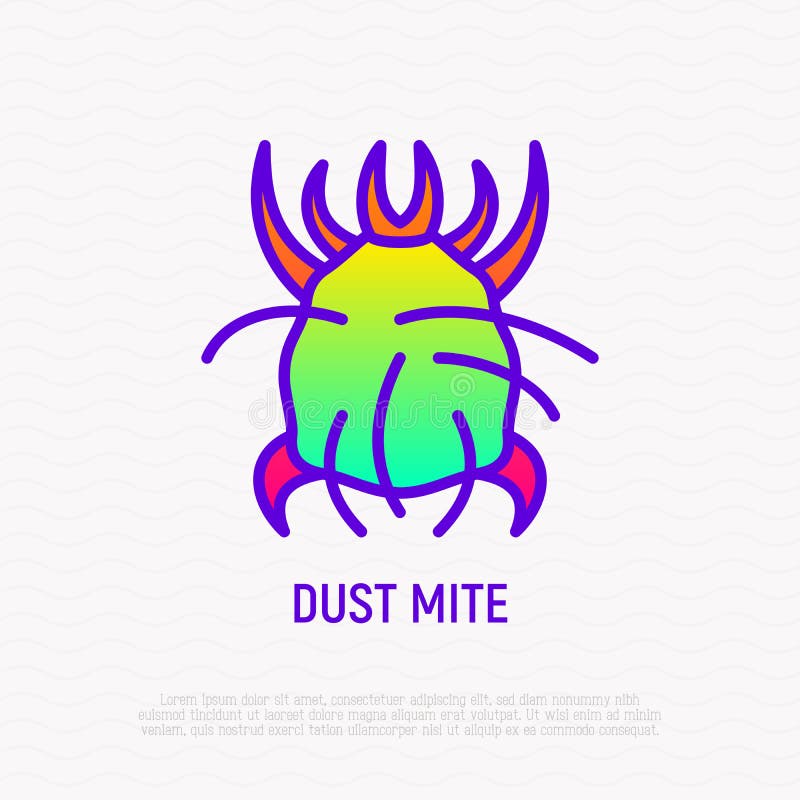 Dust Mite Thin Line Icon. Vector Illustration. Stock Vector ...