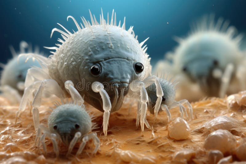 Dust Mite Under the Microscope Stock Illustration - Illustration of ...