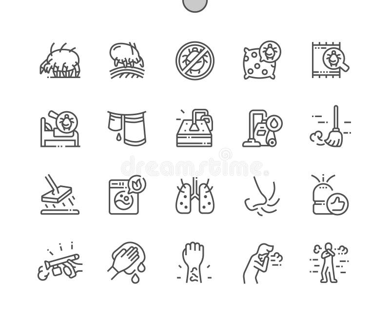 Dust Mites Well-crafted Pixel Perfect Vector Thin Line Icons 30 2x Grid ...
