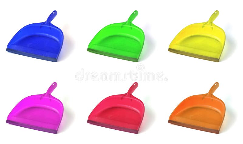 Dust pans in color stock photo. Image of tools, dusting - 27361336