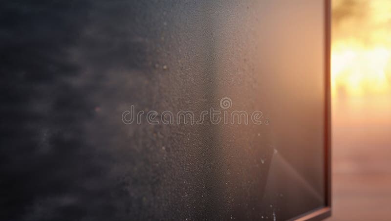Close Up of Dusty Screen Surface with Sunset Light Reflecting Stock ...