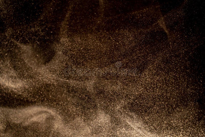 Dust Particles Cloud Generating Abstract Shape on Black Background with ...