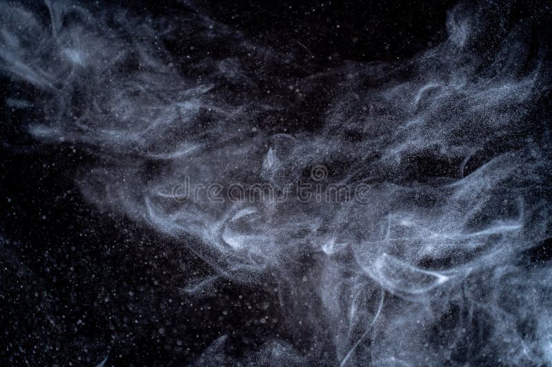 Dust Particles Cloud Generating Abstract Shape on Black Background with ...