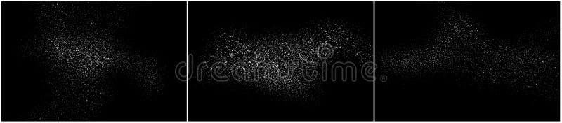 Dust Particles Effect Vector Splatter on Black Background Texture. Dust ...