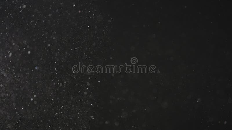 Dust Particles Float in Neutral Light on Black Background Stock Photo ...