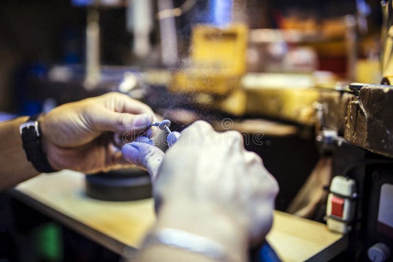 Dust Particles Flying Around during Work Stock Image - Image of cutter ...