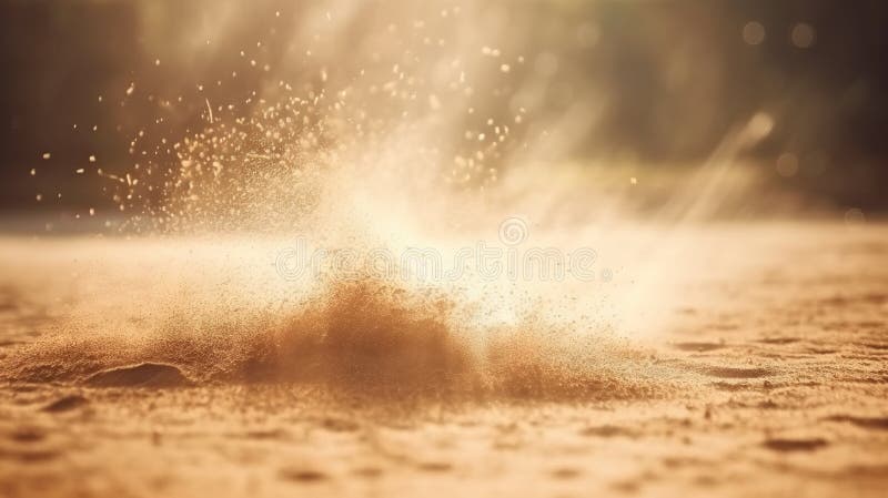 Dust Particles Sprayed by the Wind. Sand on the Ground or Dust on the ...