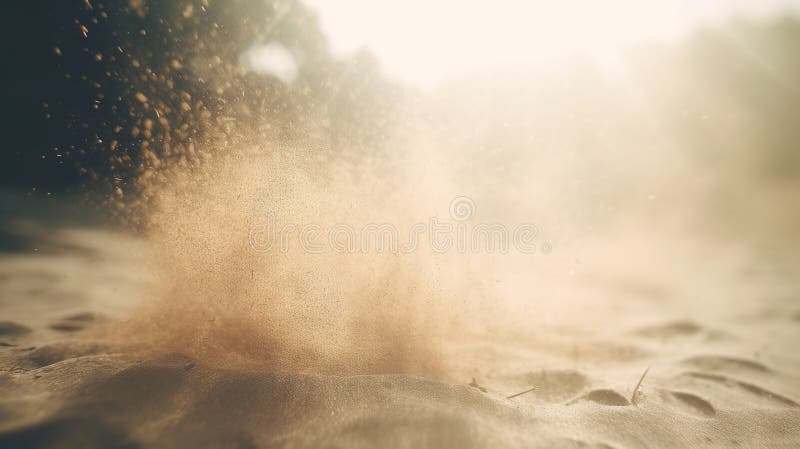 Dust Particles Sprayed by the Wind. Sand on the Ground or Dust on the ...
