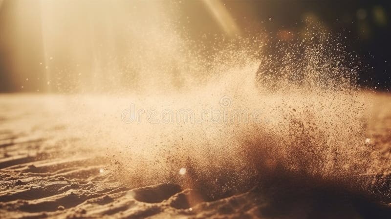 Dust Particles Sprayed by the Wind. Sand on the Ground or Dust on the ...