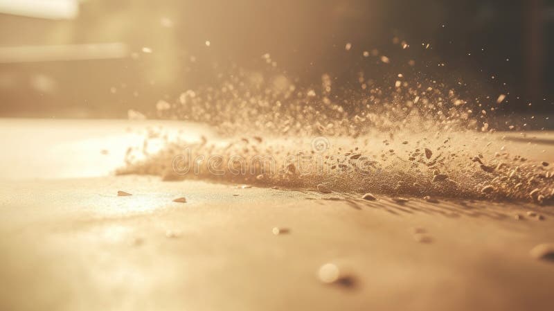 Dust Particles Sprayed by the Wind. Sand on the Ground or Dust on the ...