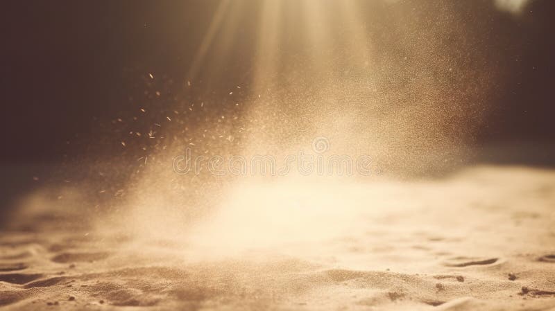 Dust Particles Sprayed by the Wind. Sand on the Ground or Dust on the ...