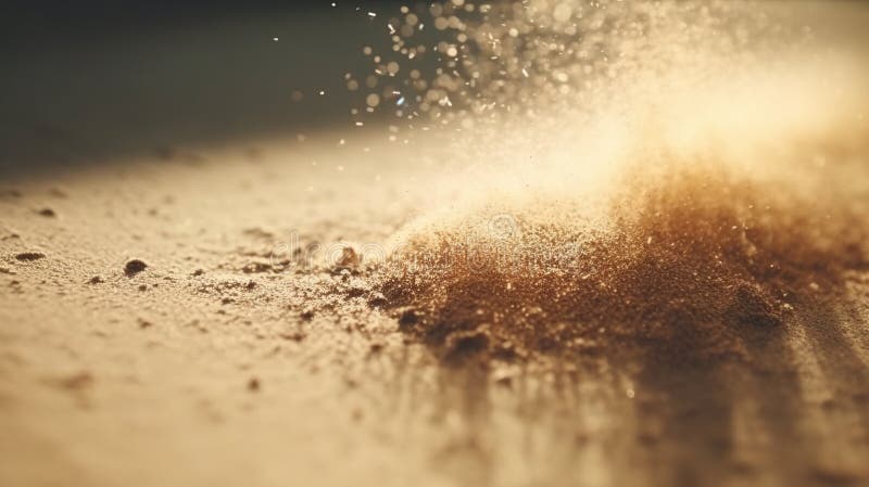Dust Particles Sprayed by the Wind. Sand on the Ground or Dust on the ...